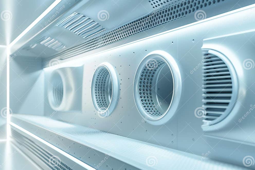 A Futuristic 3D Render of a Highefficiency Ventilation Unit with ...