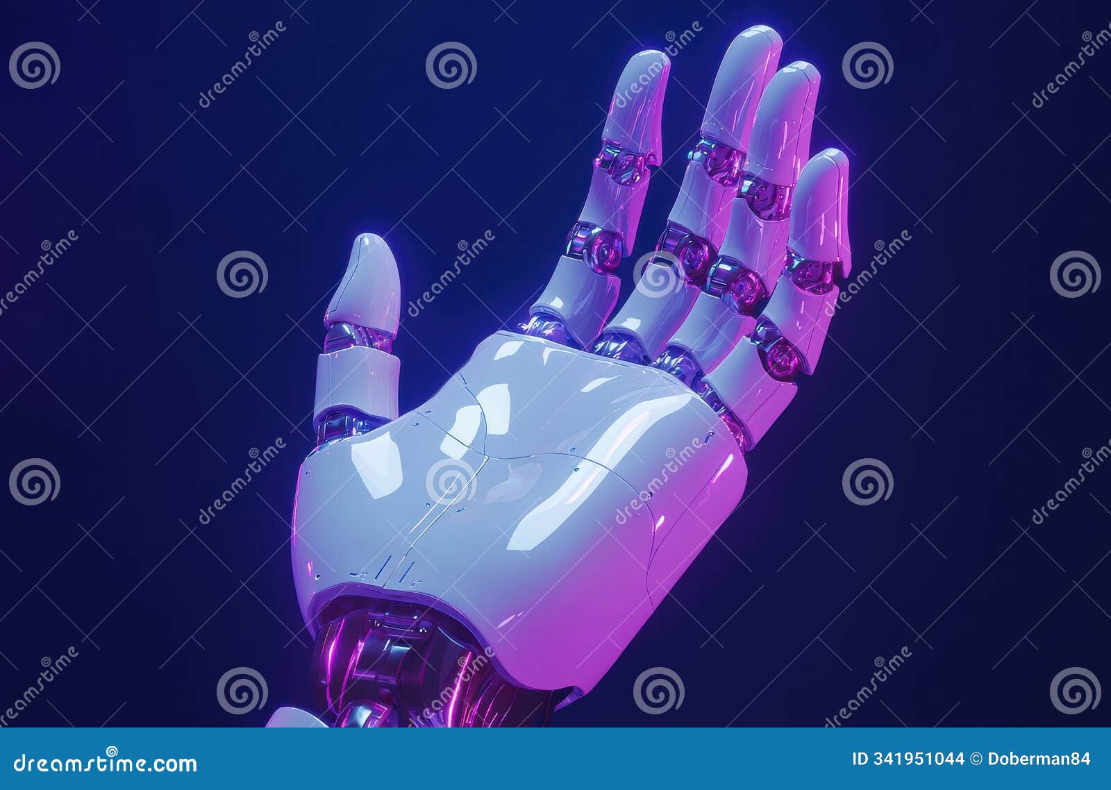 Futuristic 3D Render of a Robot Hand with Open Palm Showcasing Advanced ...