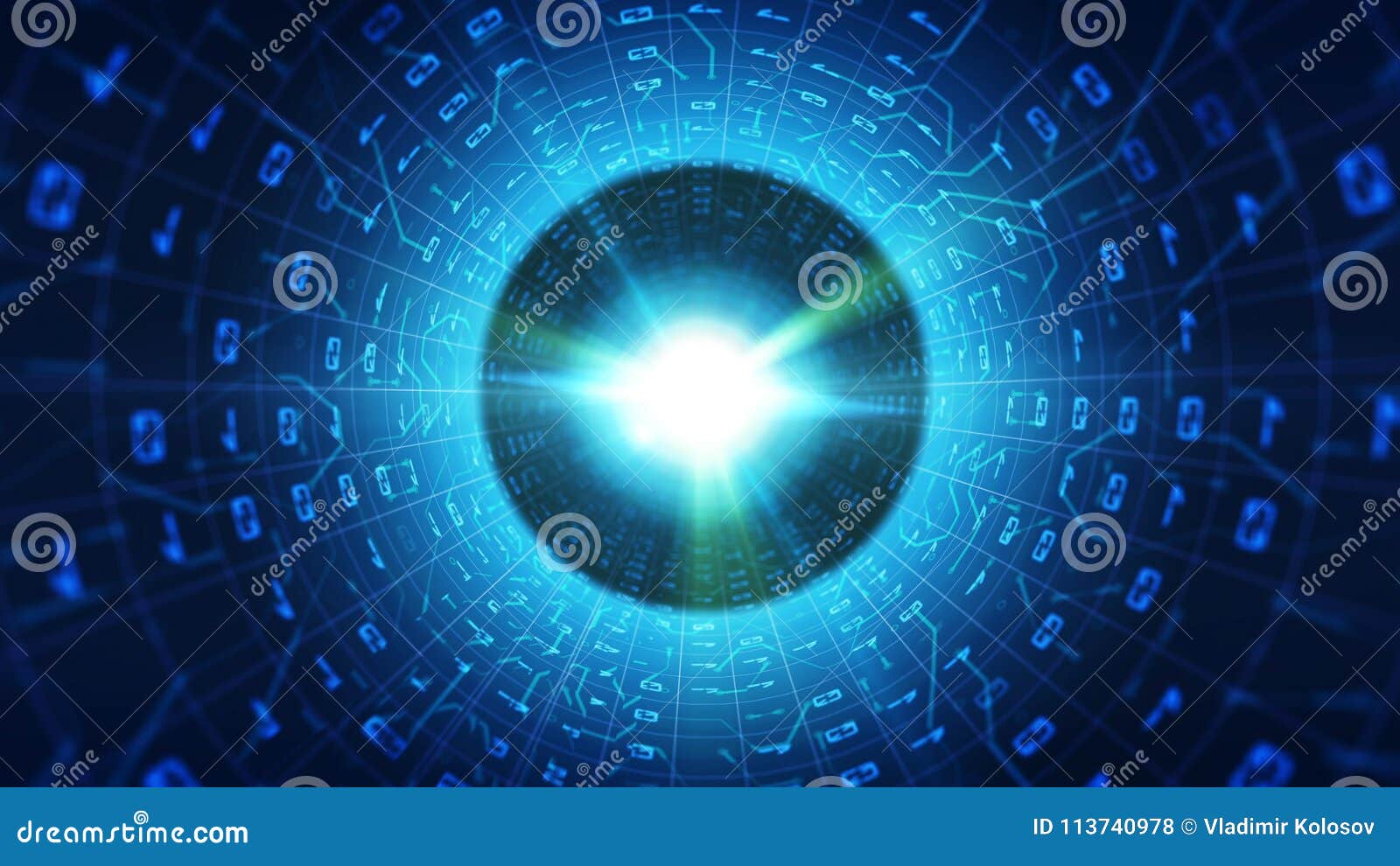 Blue Binary Tube with Rectangular Signs Stock Illustration ...