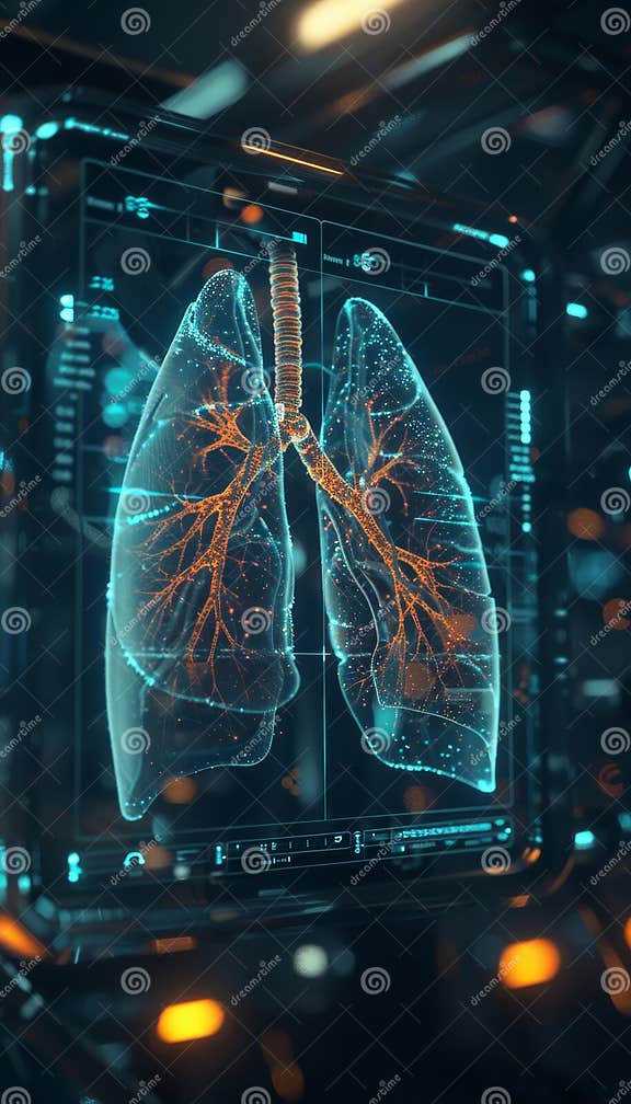 Futuristic 3d Visualization of Human Respiratory System Lungs and ...
