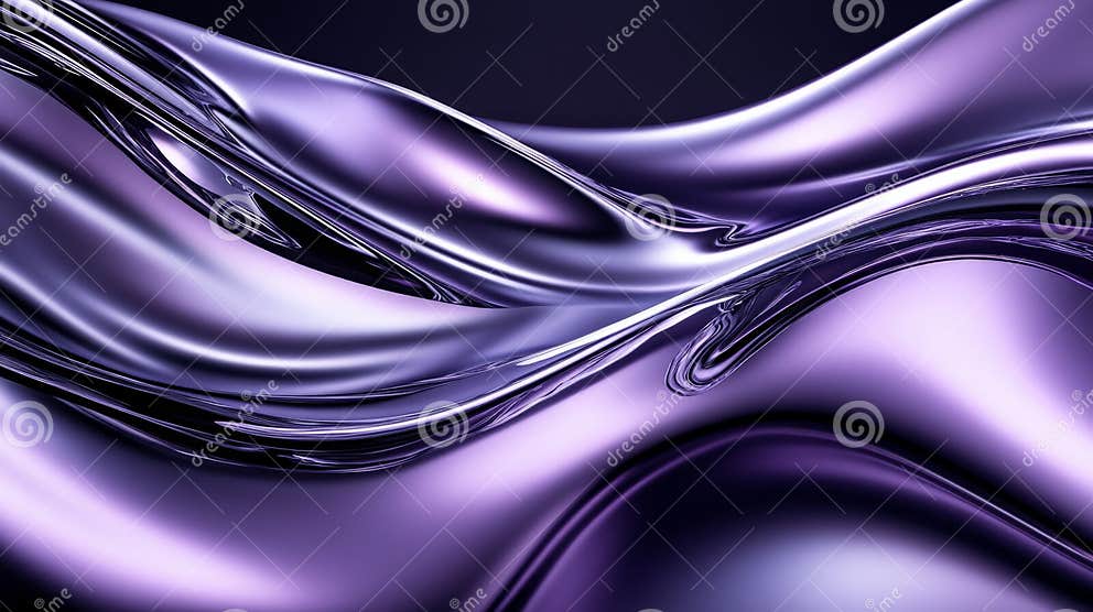 Futuristic 3D Waves in a Metallic Silver and Purple Gradient, with ...