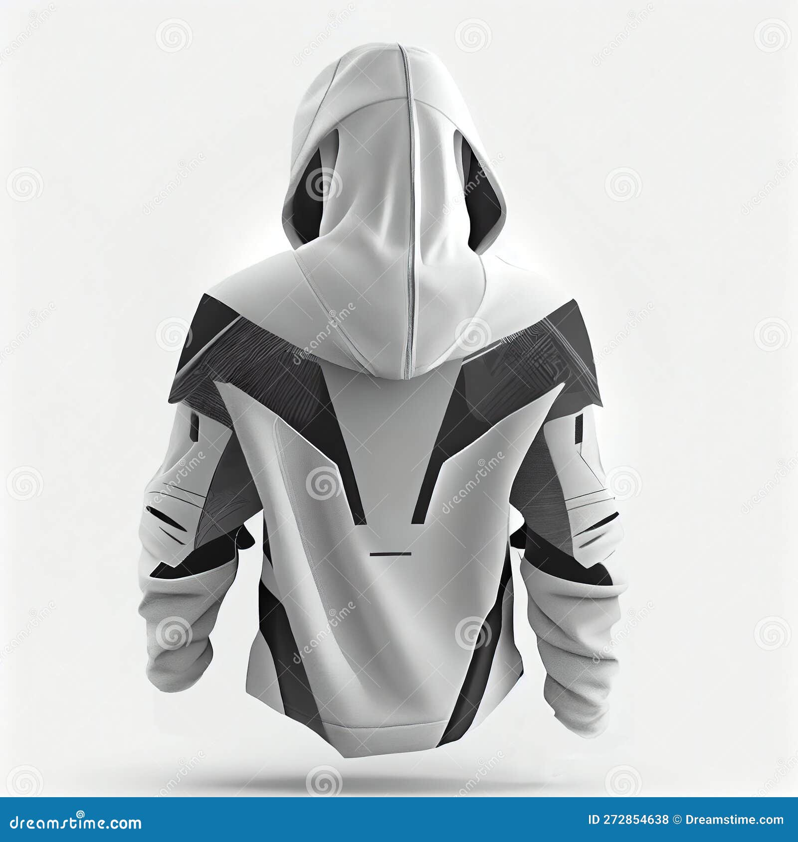 Futuristic 3D White Hoodie: a Bold Statement in Modern Apparel, Fusing ...