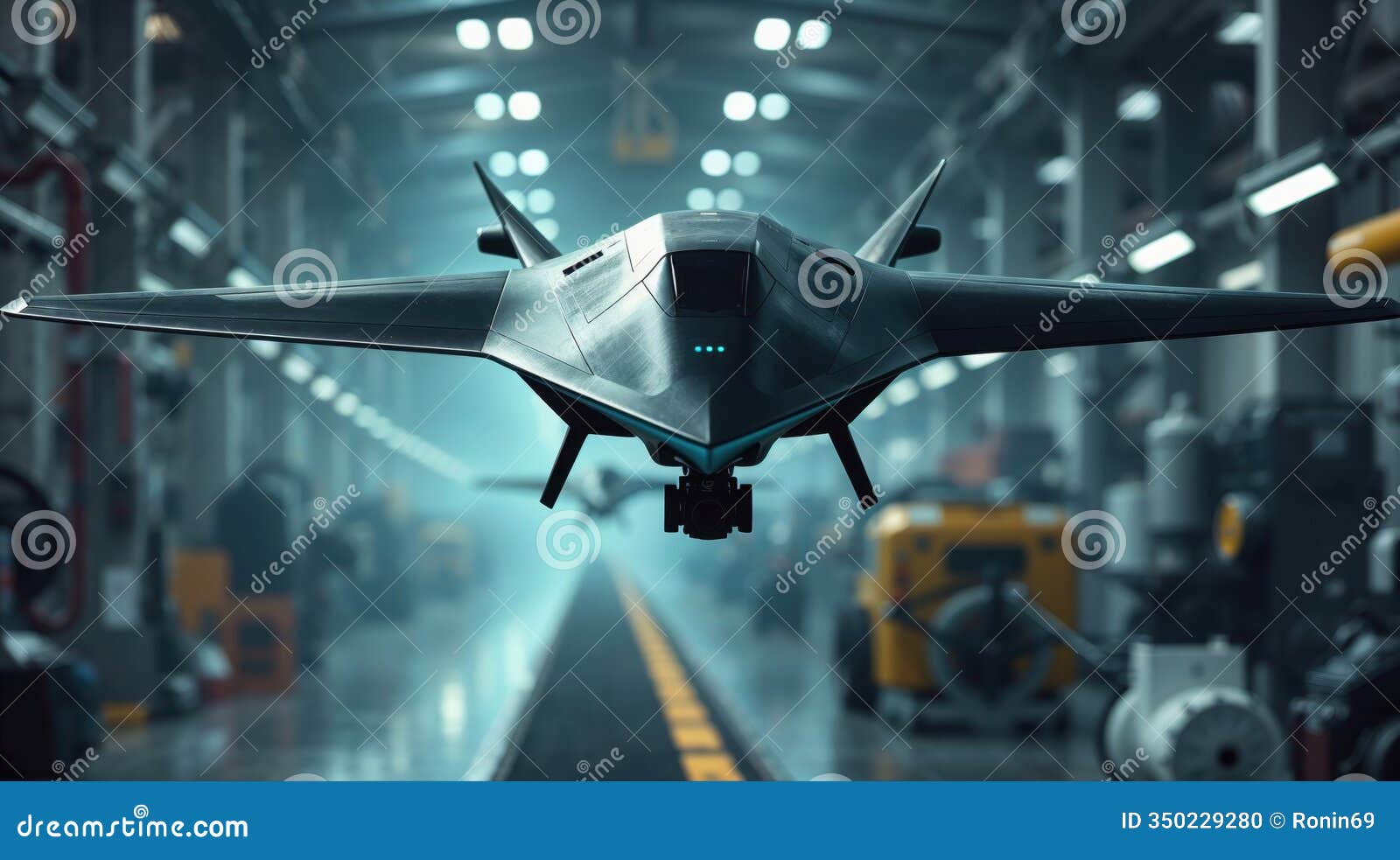 Futuristic Dark Gray Stealth Drone with Angular Wings Stock Photo ...