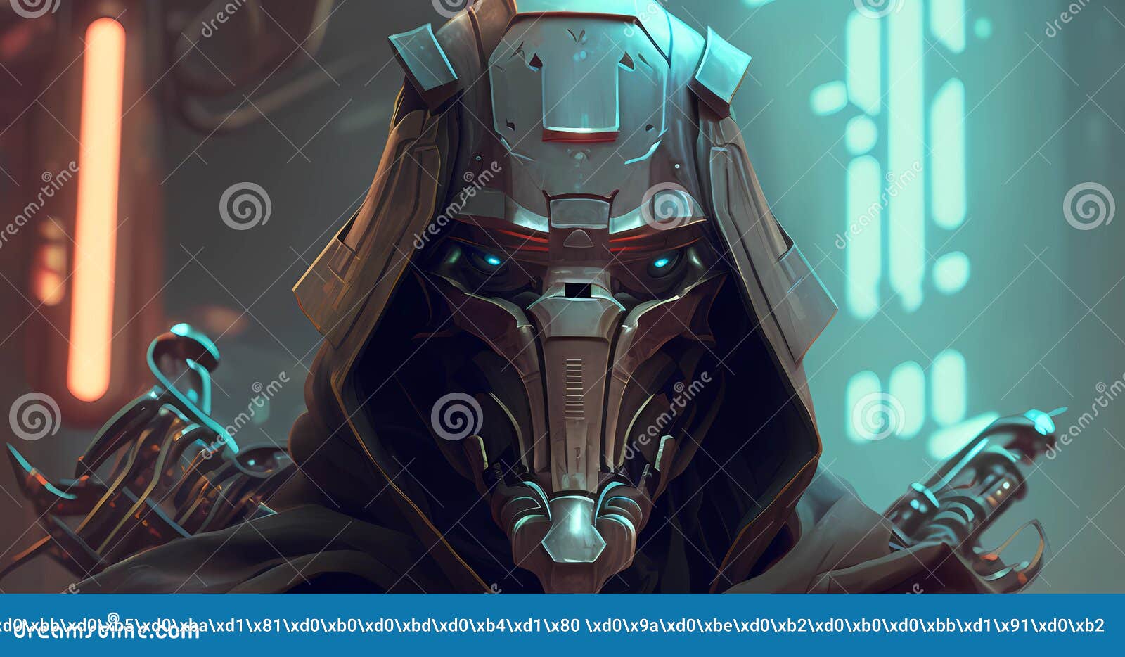 Futuristic Dark Replicant Background. Robot in Deep Planet Stock ...