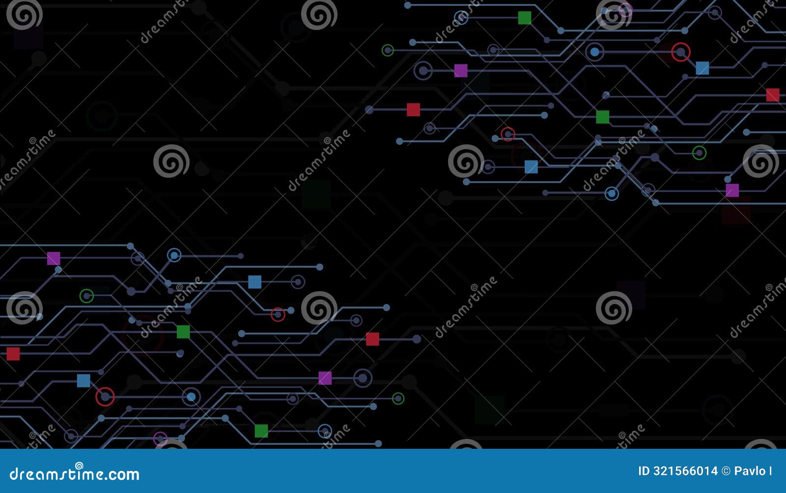 Futuristic Dark Technology Background, Electronic Motherboard, Abstract ...