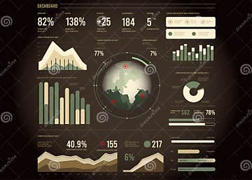 Futuristic Dashboard Design with Charts, Planet and Graphs. HUD Data ...