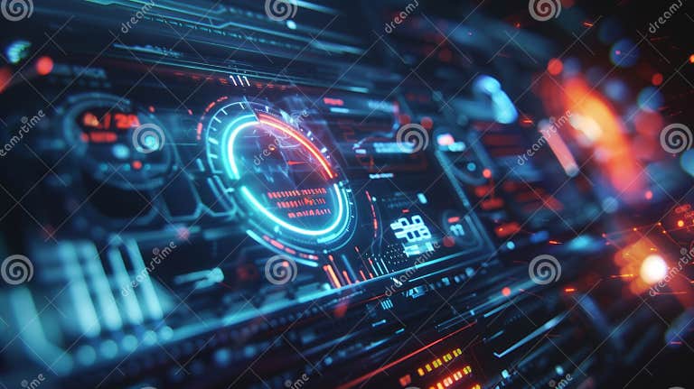 Futuristic Dashboard Displaying Complex Data and Information in Digital ...