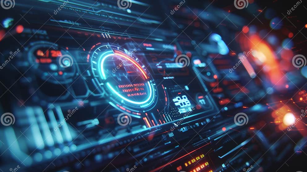 Futuristic Dashboard Displaying Complex Data and Information in Digital Environment Stock Image ...