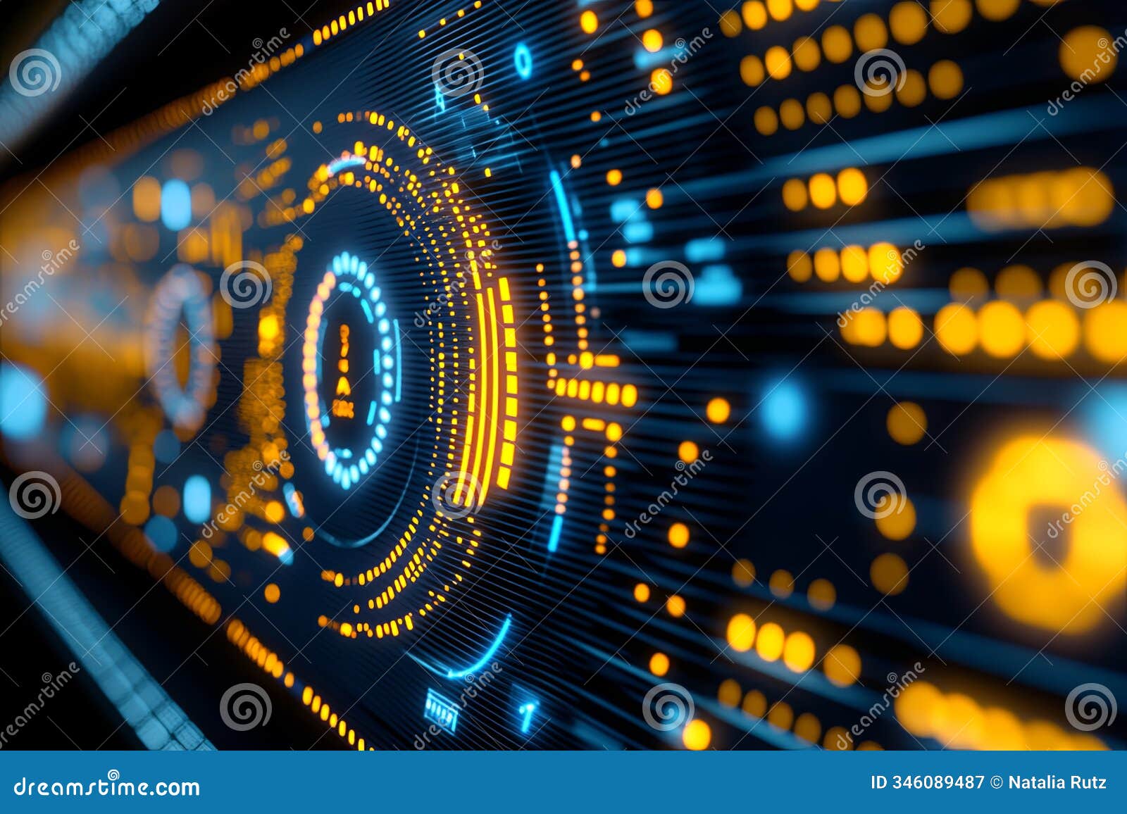 Futuristic Dashboard Interface with Glowing Elements Designed for High ...