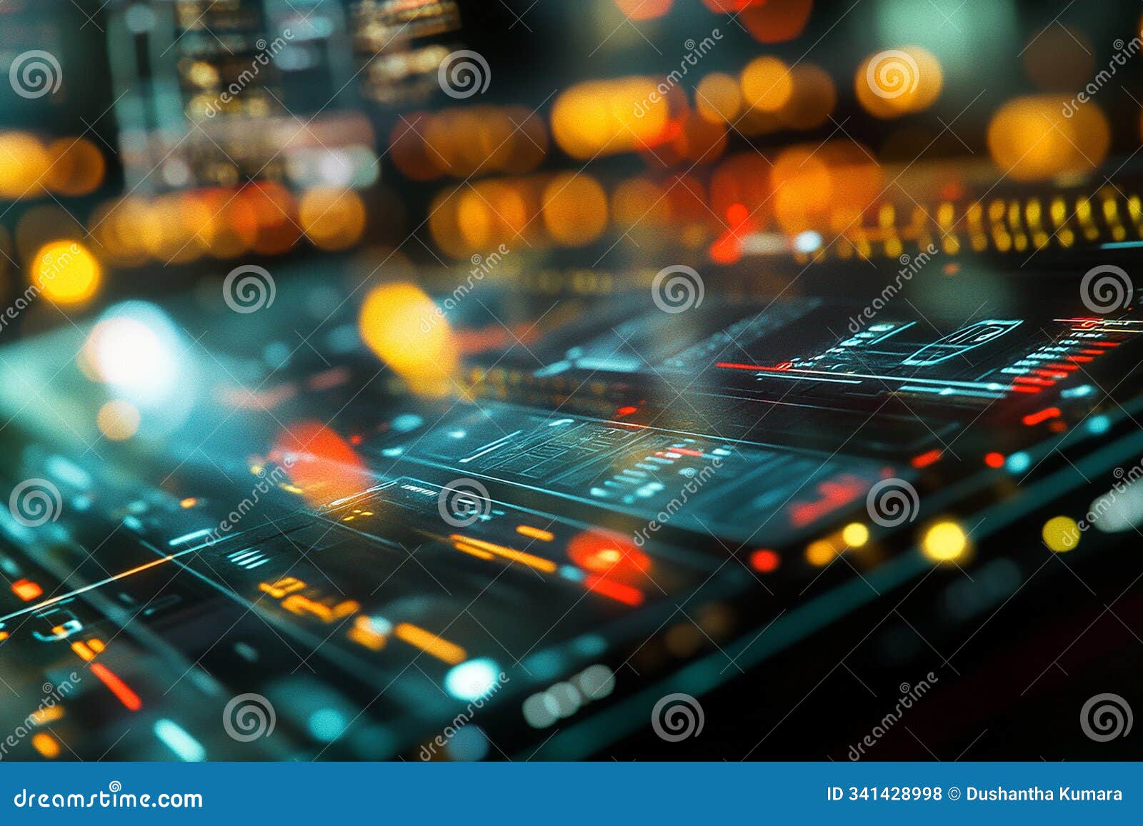 Futuristic Dashboard Interface with Transparent Elements Stock ...