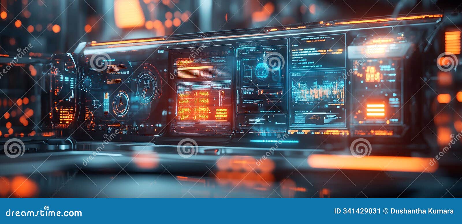 Futuristic Dashboard Interface with Transparent Elements Stock ...