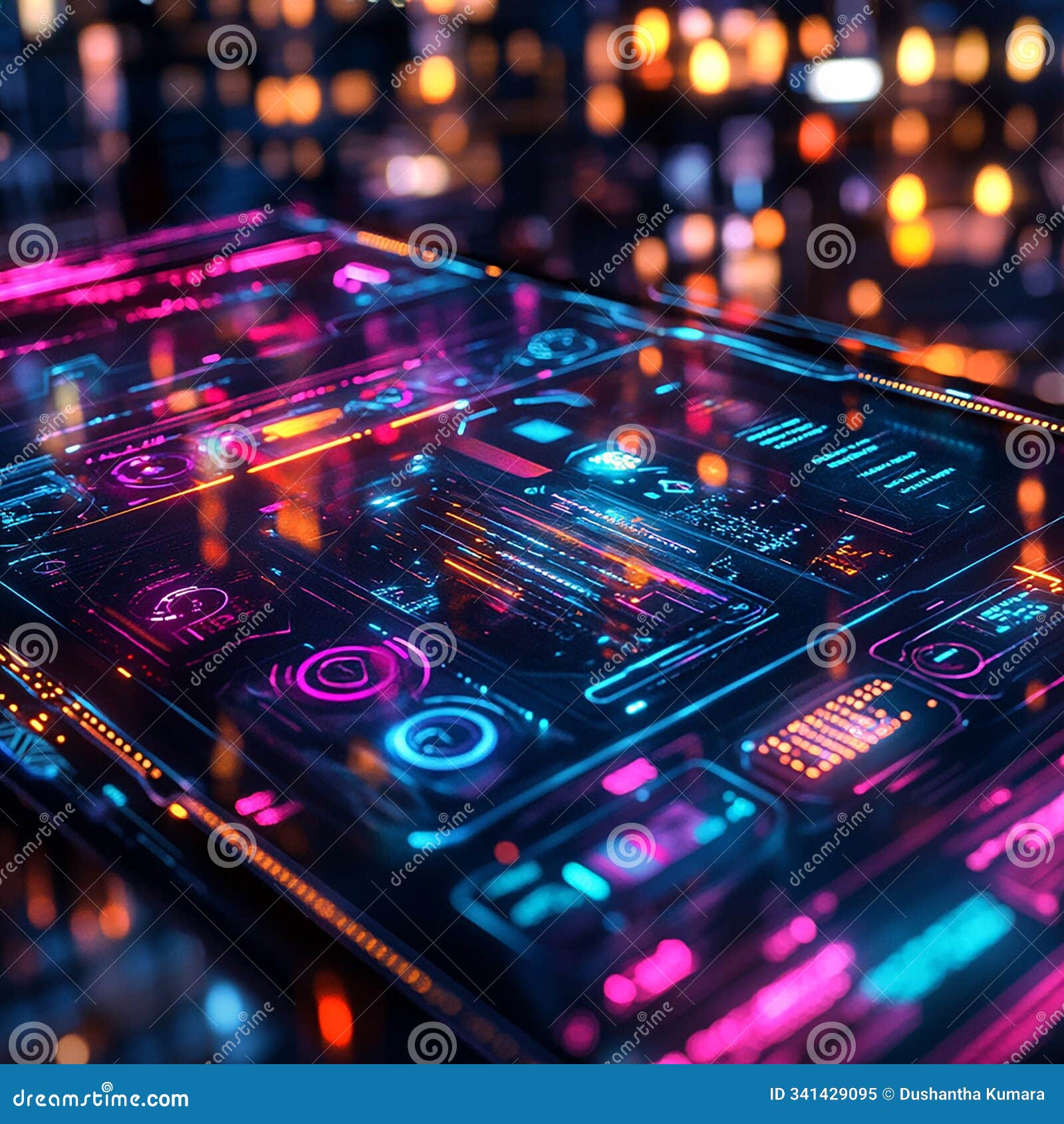 Futuristic Dashboard Interface with Transparent Elements Stock ...