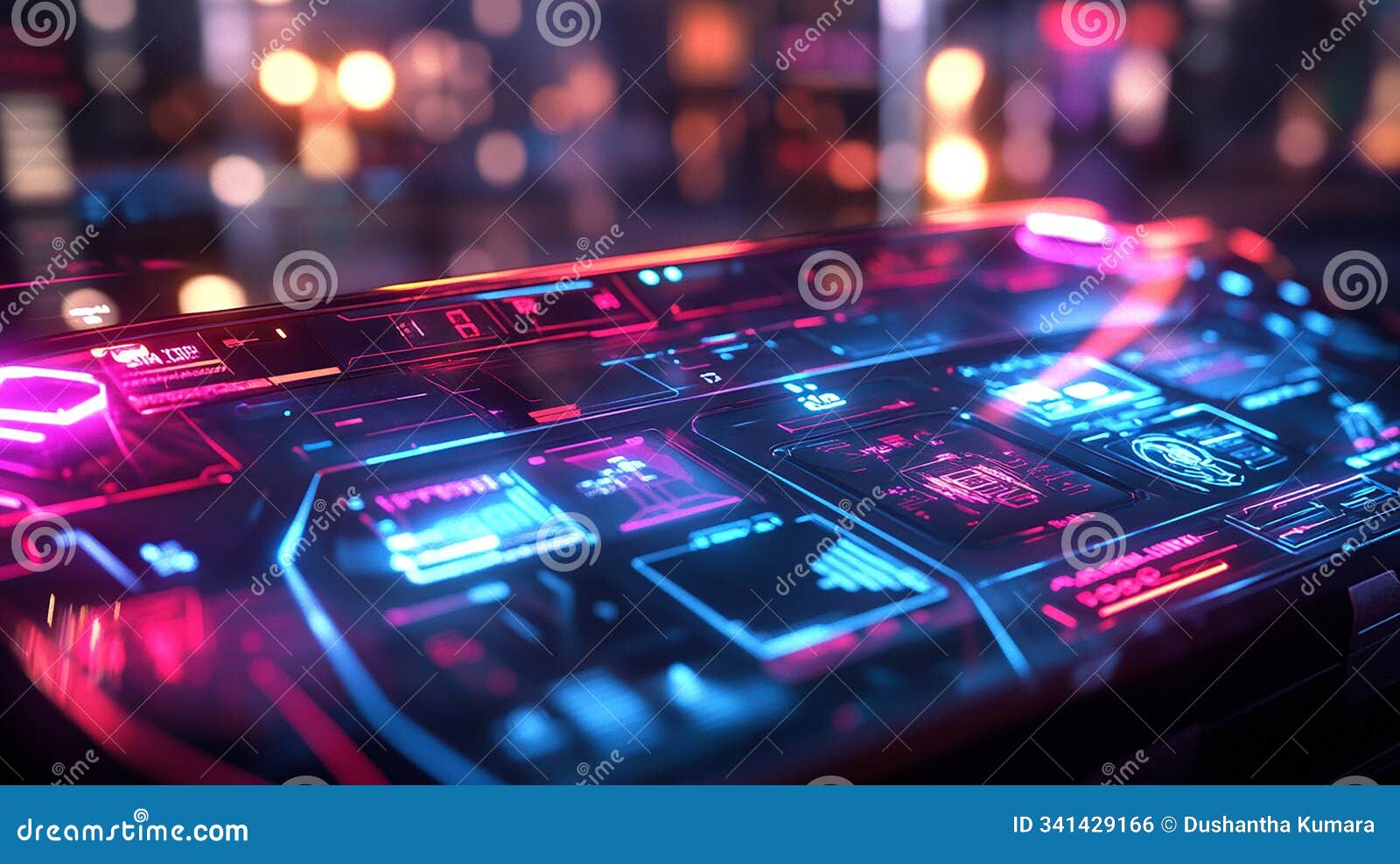 Futuristic Dashboard Interface with Transparent Elements Stock ...