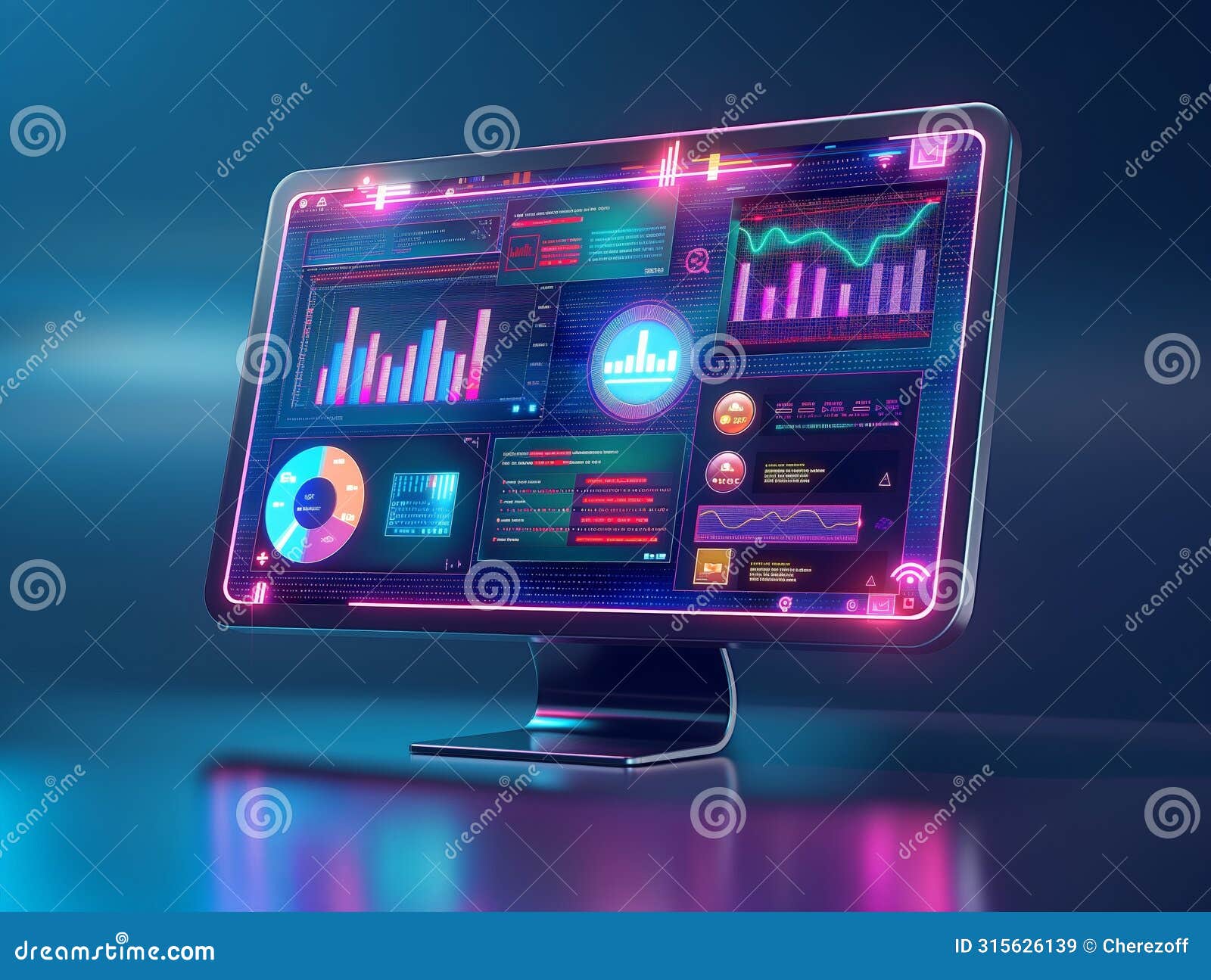 Futuristic Data Analytics Display Stock Image - Image of background ...