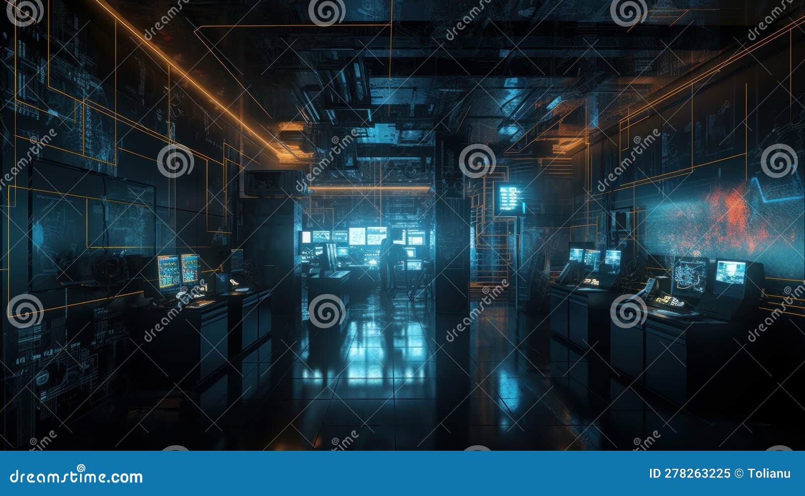 Futuristic Data Center: AI-Powered Predictive Analytics Stock ...