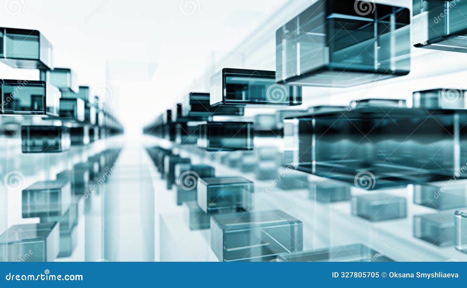 Futuristic Data Center with Transparent Servers and High-Tech ...