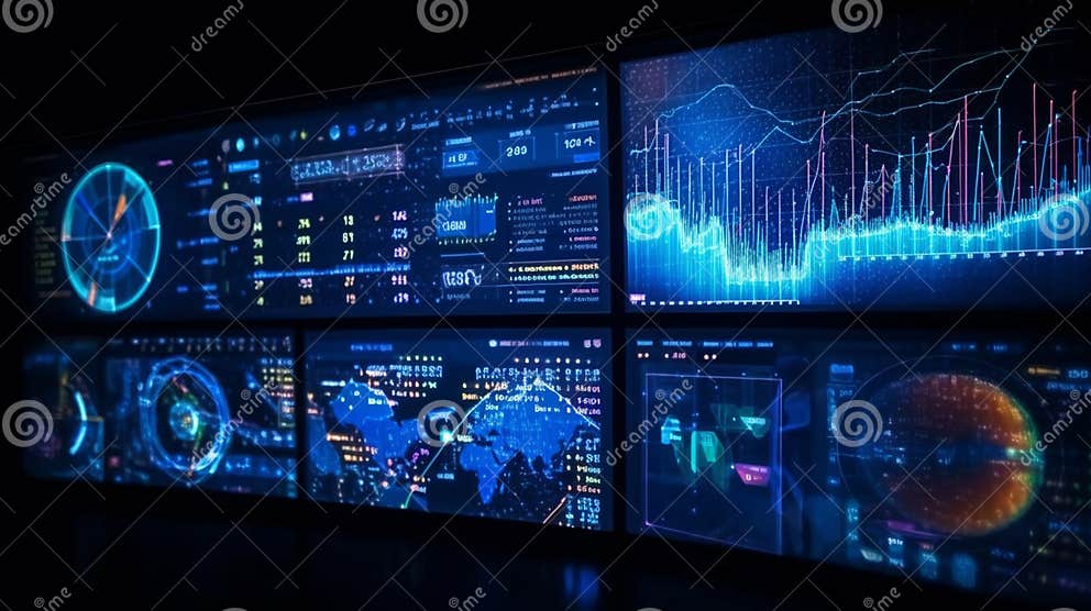 Futuristic Data-driven Visuals, Perspective View of Digital Analytics ...