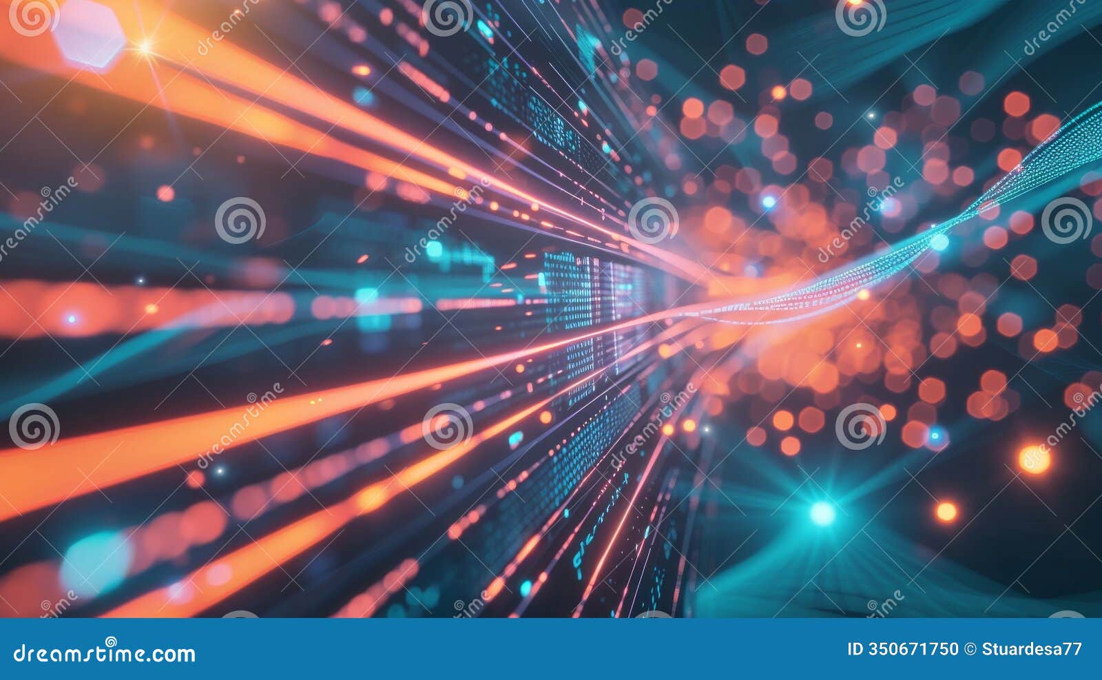 Futuristic Data Flow with Abstract Glowing Lines, Digital Concept Stock ...