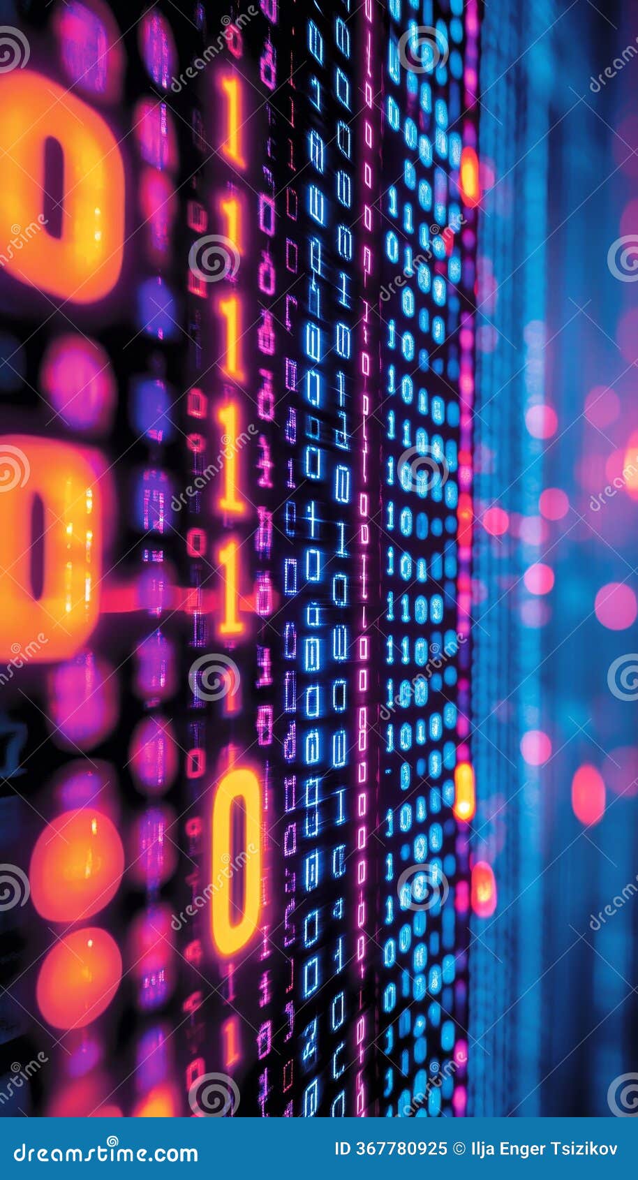 Flow Of Zeros. Digital Background Matrix. 3d Rendering. Binary Code Background. Programming. Web ...