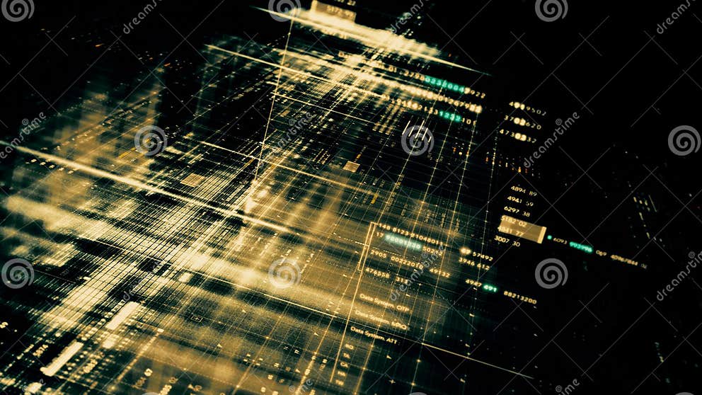 Futuristic Data Matrix Simulation Background Stock Photo - Image of perspective, cryptocurrency ...