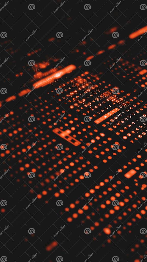 Futuristic Data Matrix Simulation Background Stock Image - Image of ...
