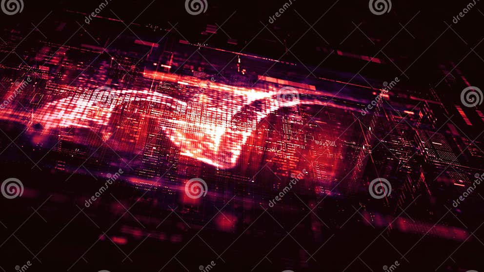 Futuristic Data Matrix Simulation Background Stock Photo - Image of database, head: 337836854