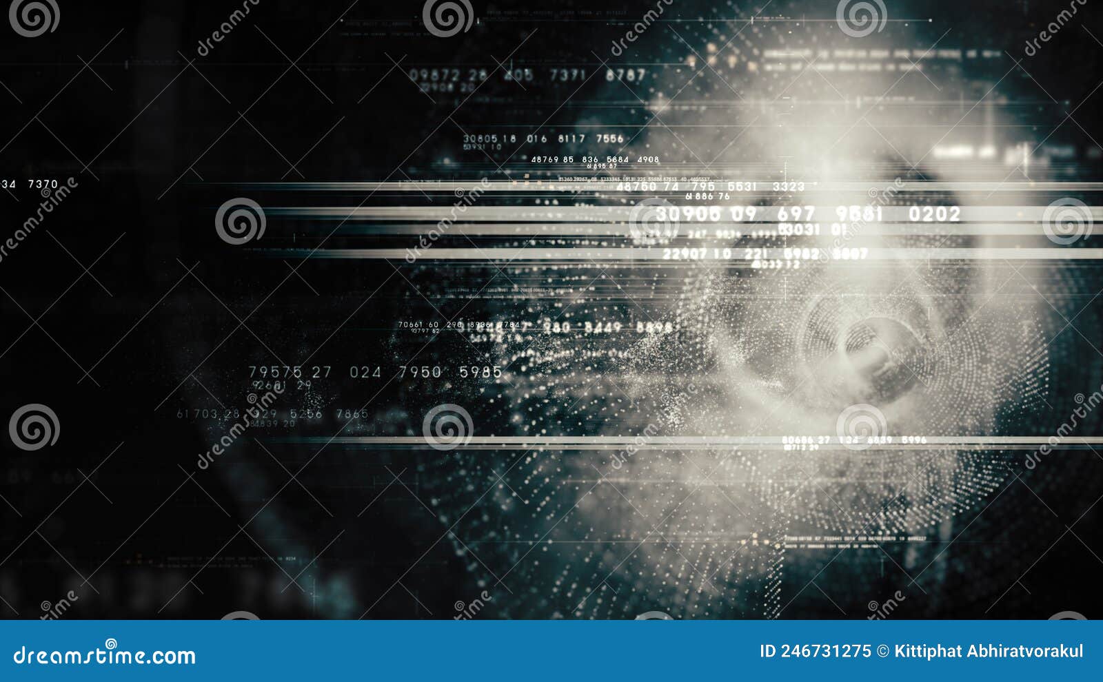 Futuristic Data Matrix Simulation HUD Background Stock Illustration ...