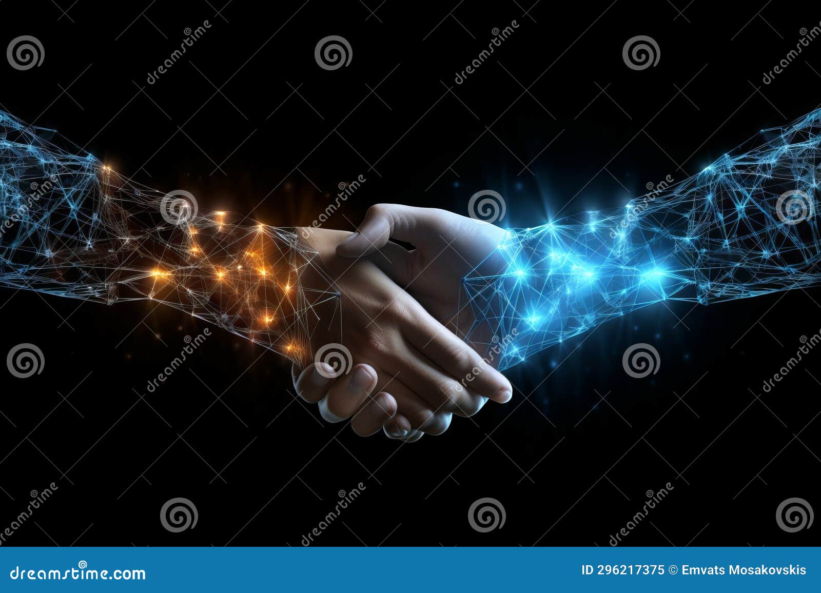 Futuristic Data Network. Integration of AI and Human Interaction in a ...