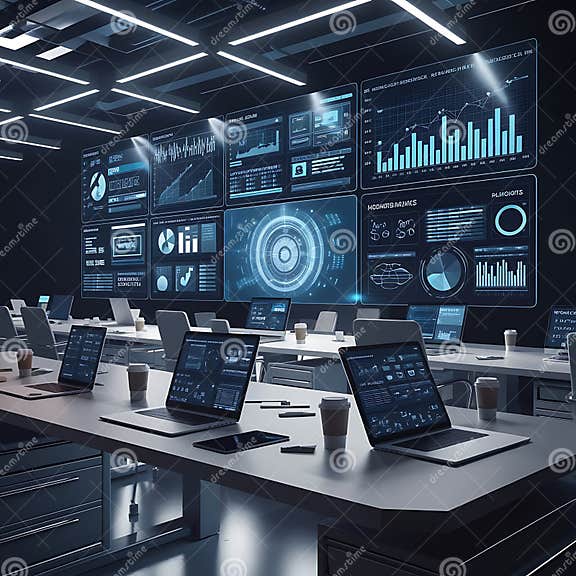 Futuristic Data Operations Hub Displaying Global Analytics and ...