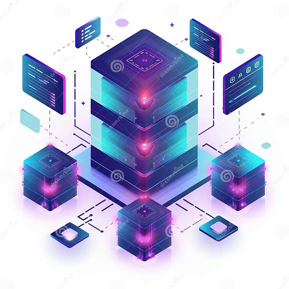 Futuristic Data Storage Concept with SQL Elements for Digital ...
