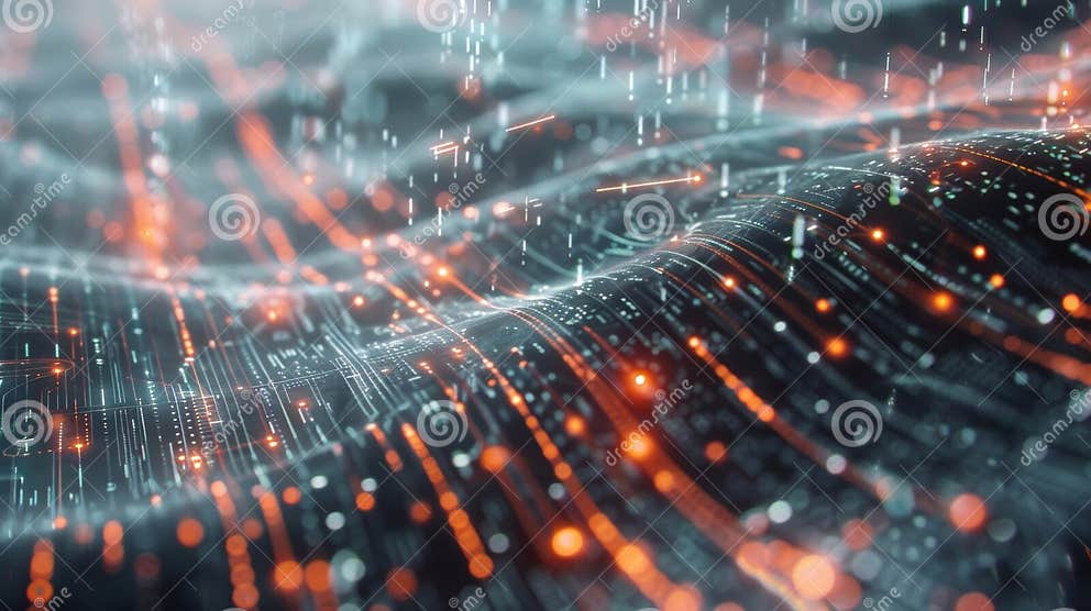 Futuristic Data Stream Flowing through Cyberspace Network Stock Image ...