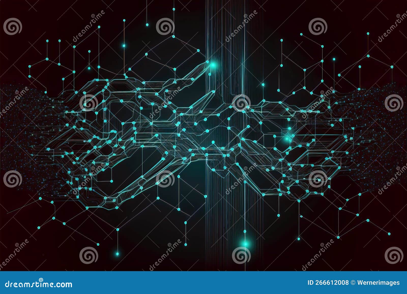 Futuristic Data Stream. Network Line Connected Stream, Ai Generated ...