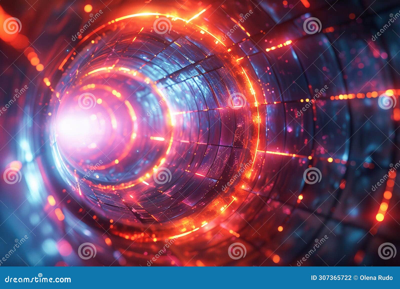 Futuristic Data Tunnel Visualization Depicting High-Speed Information ...