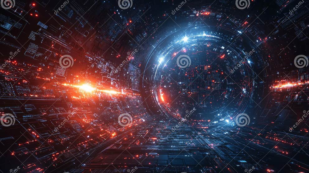 Futuristic Data Visualization with AI Algorithms Stock Illustration ...