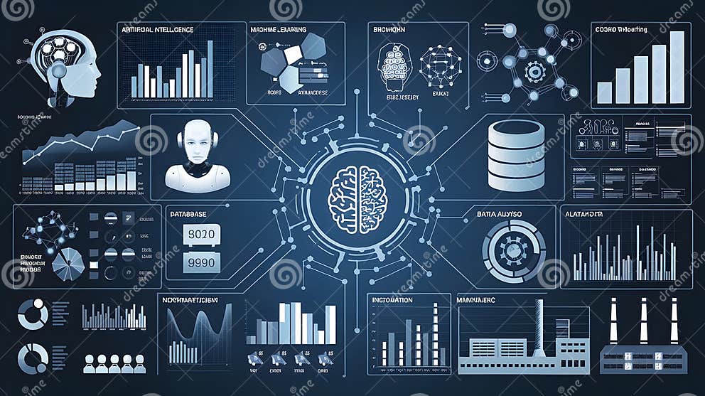 Futuristic Data Visualization Interface with Artificial Intelligence ...