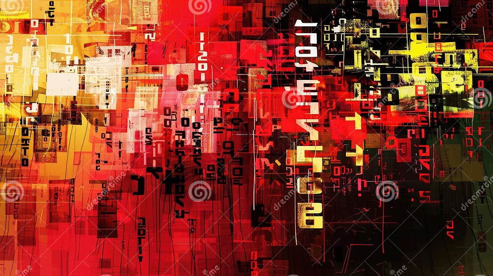 Futuristic Data Visualization with Numbers, Binary Code, Cyberpunk ...