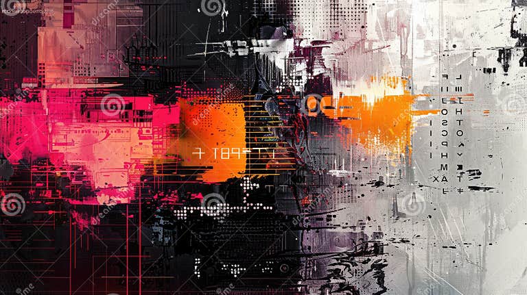 Futuristic Data Visualization with Numbers, Binary Code, Cyberpunk ...