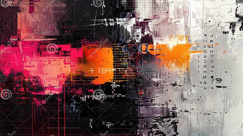 Futuristic Data Visualization with Numbers, Binary Code, Cyberpunk ...