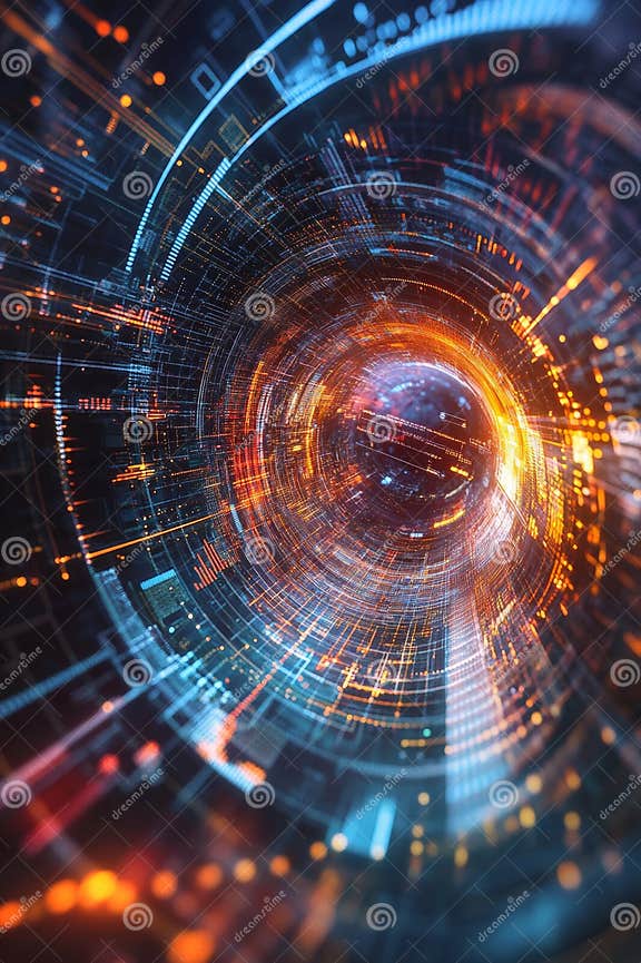 Futuristic Data Visualization Perspective in Abstract Digital Space ...