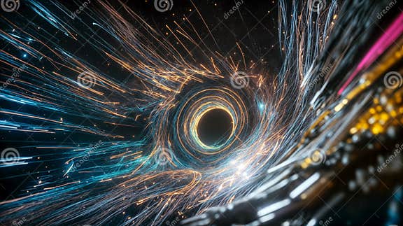 Futuristic Data Vortex in Cyberspace Illustrating Digital Flow and ...
