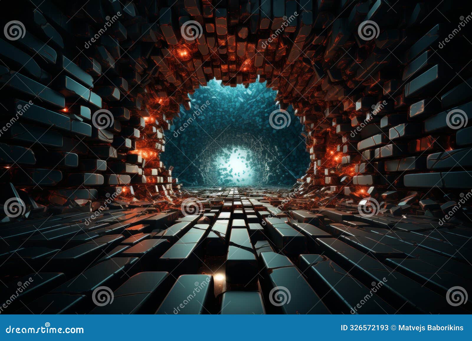 Futuristic Data Wave Breaking through Keyhole in Real Life Setting on ...