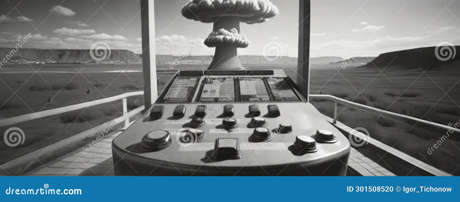 Futuristic Desert Command Center. a High-tech Control Panel Gazes Out ...