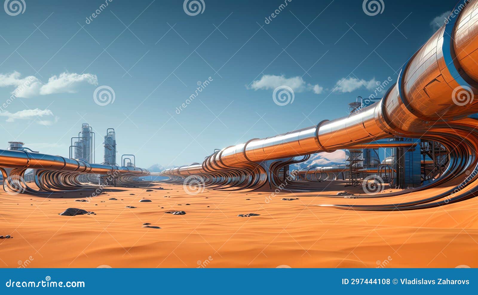 The Futuristic Desert Integrates Cities and Transport Tubes, Crafting a ...