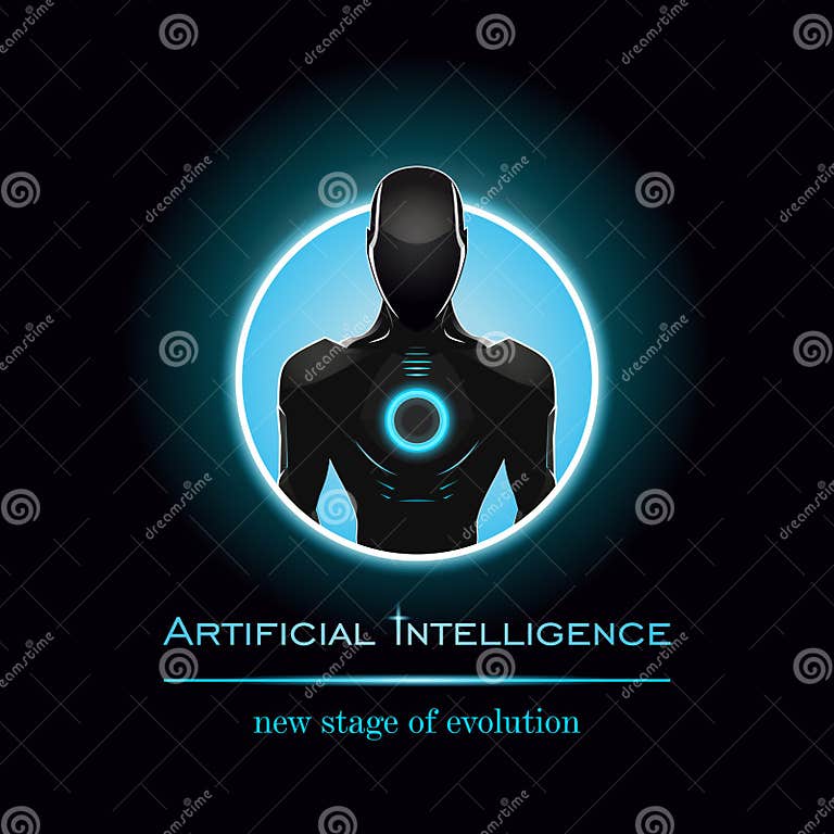 Futuristic Design of Android Humanoid Robot Logo Stock Vector ...