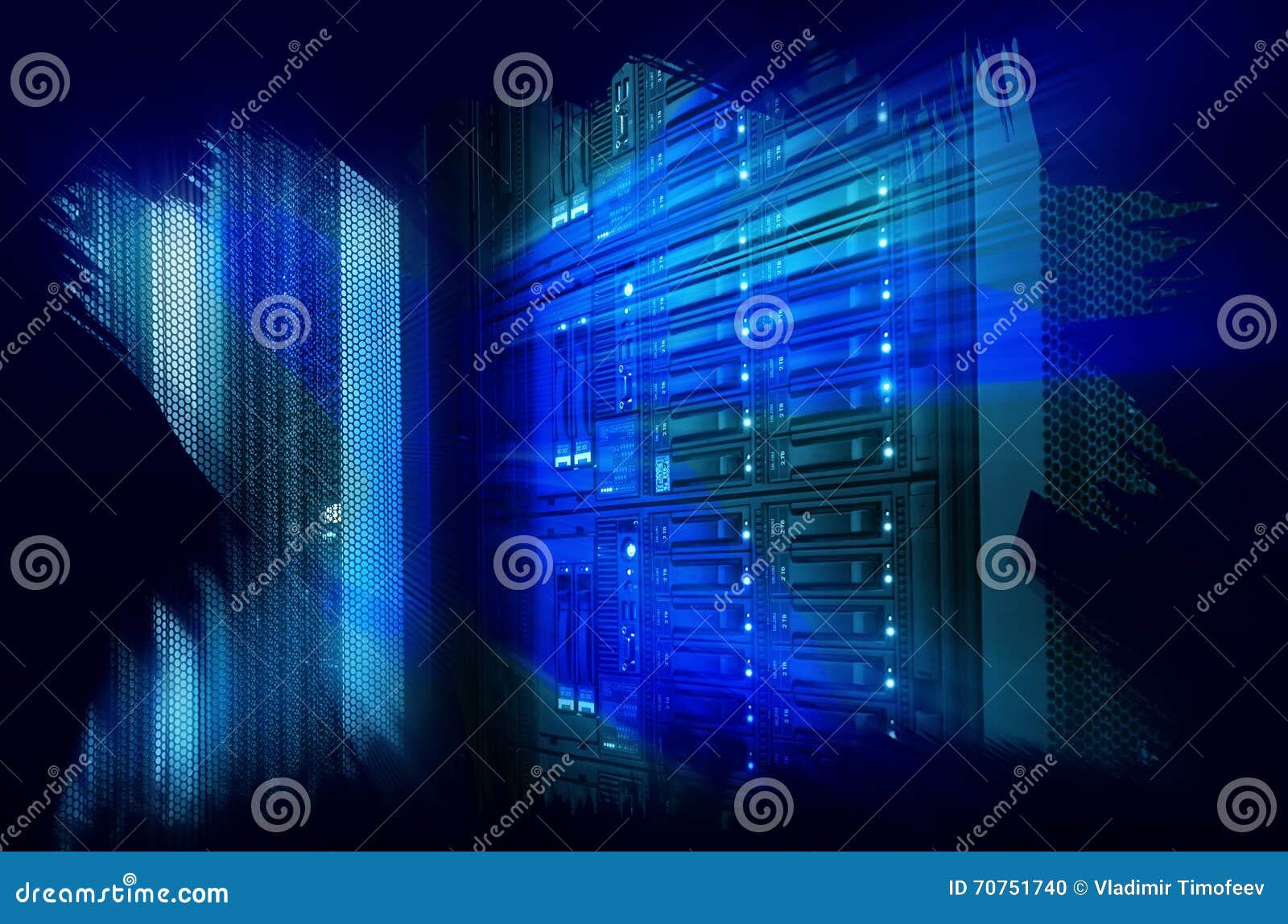 Futuristic Design Art Design of the Mainframe in the Data Center Stock ...