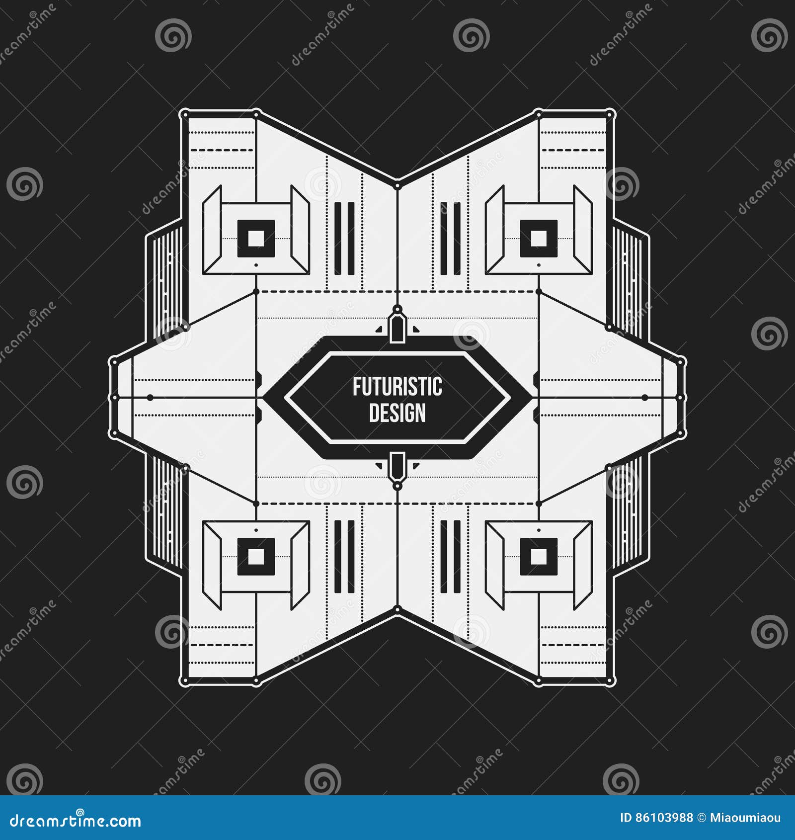 Futuristic Design Element Template Stock Vector - Illustration of ...