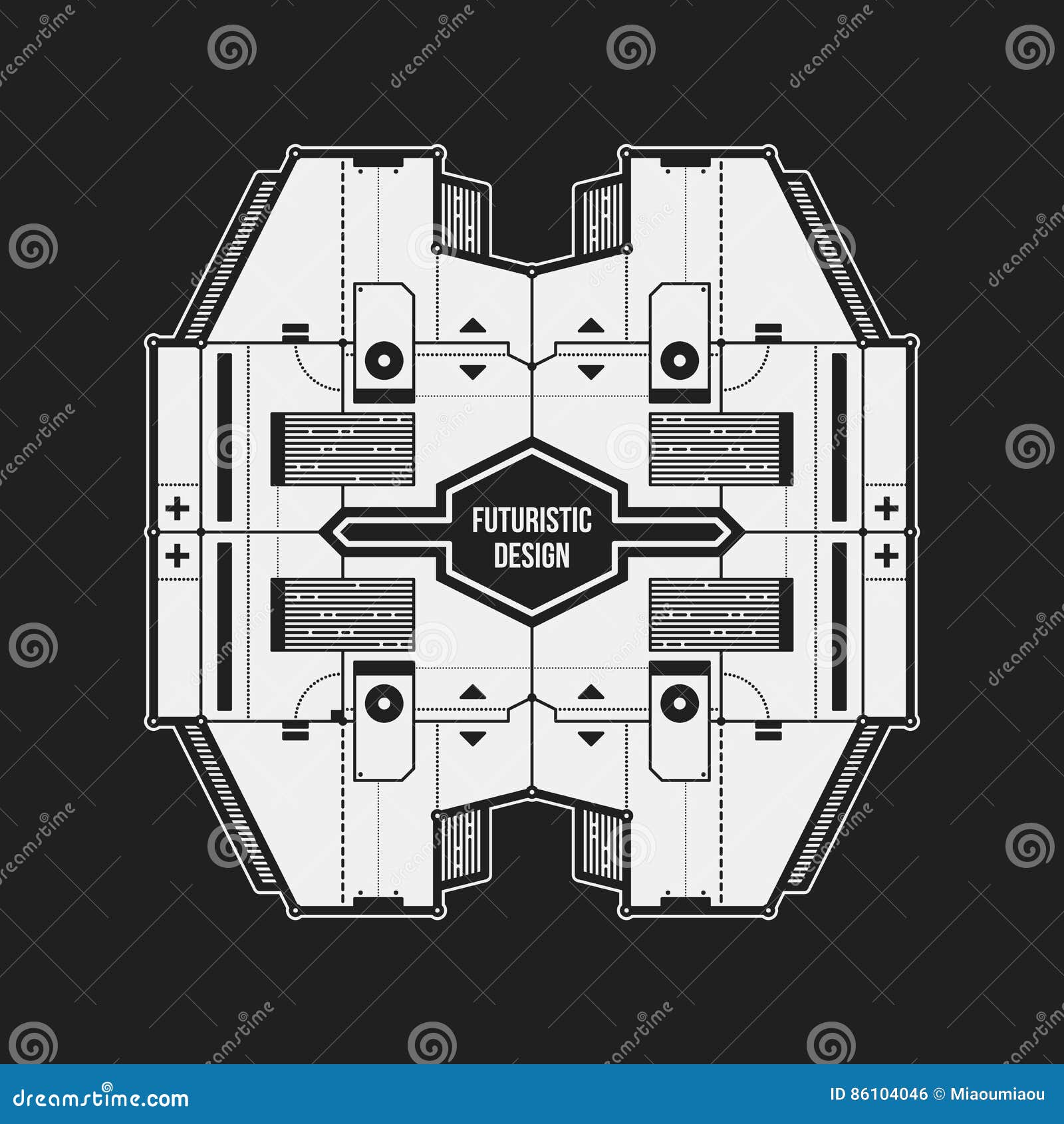 Futuristic Design Element Template Stock Vector - Illustration of panel ...