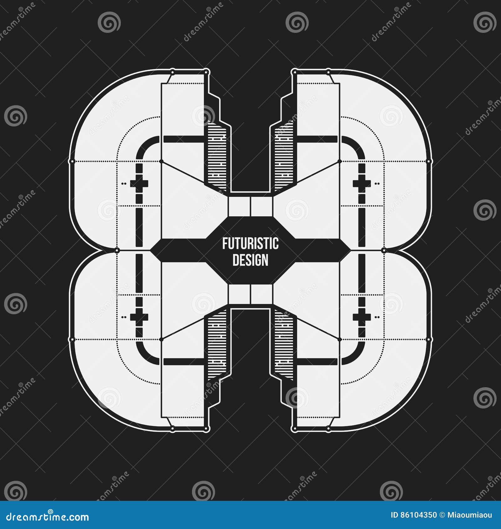 Futuristic Design Element Template Stock Vector - Illustration of ...