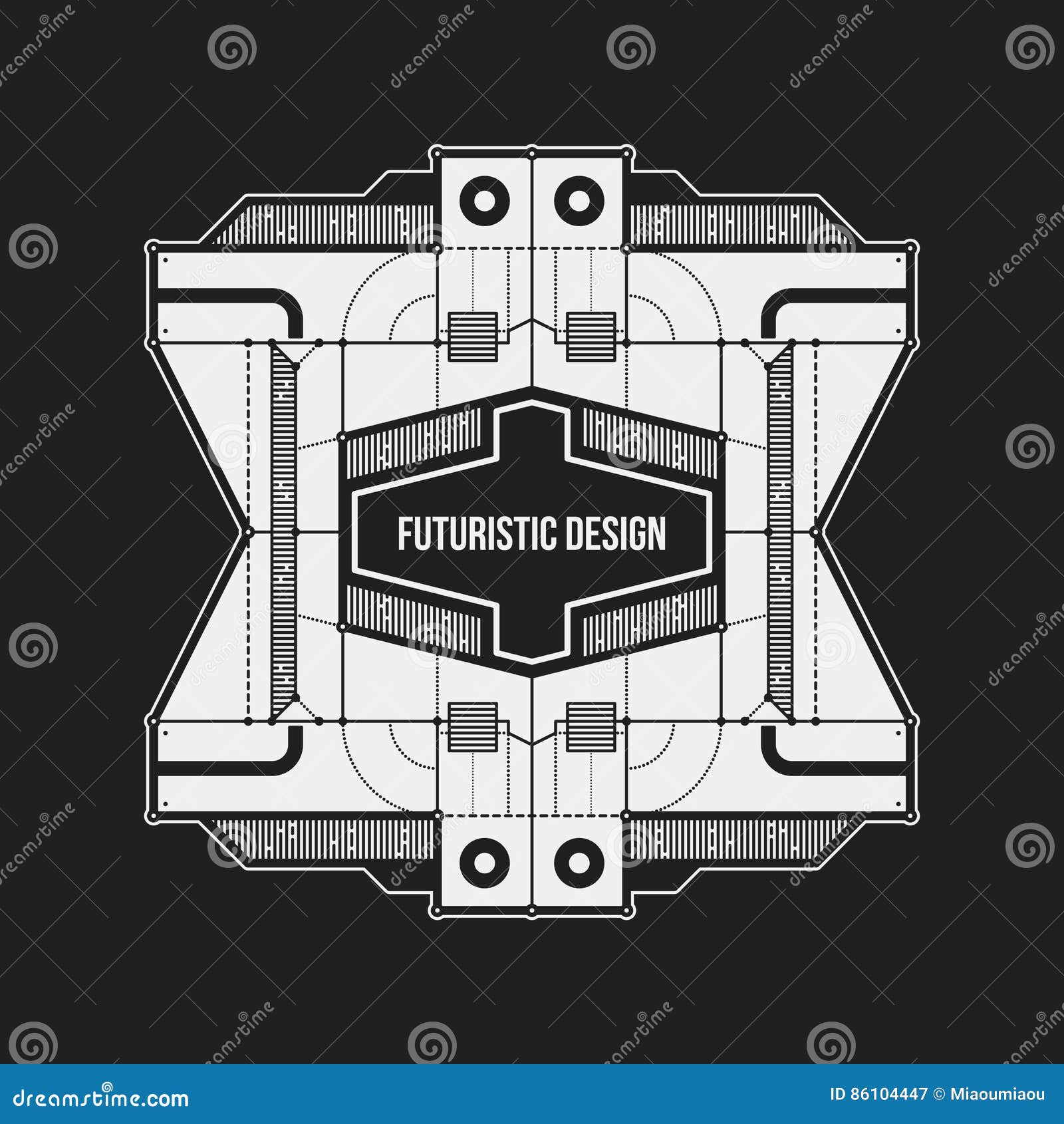 Futuristic Design Element Template Stock Vector - Illustration of ...