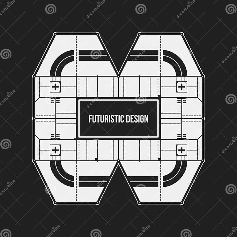 Futuristic Design Element Template Stock Vector - Illustration of ...